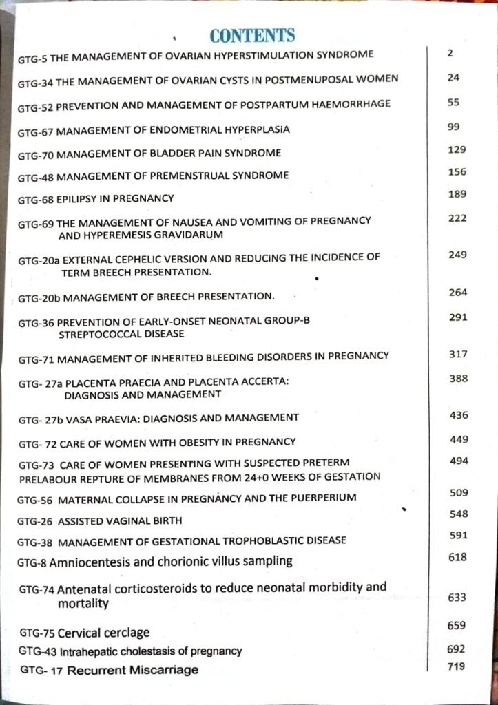 RCOG Green Top Guidelines | 2016 - 2024 - UPMED Books
